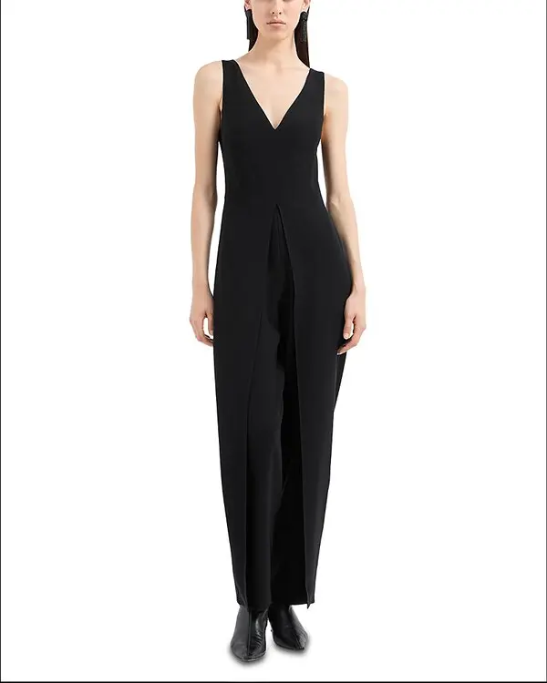 Emporio Armani Sleeveless Full Length Jumpsuit - Black Beauty