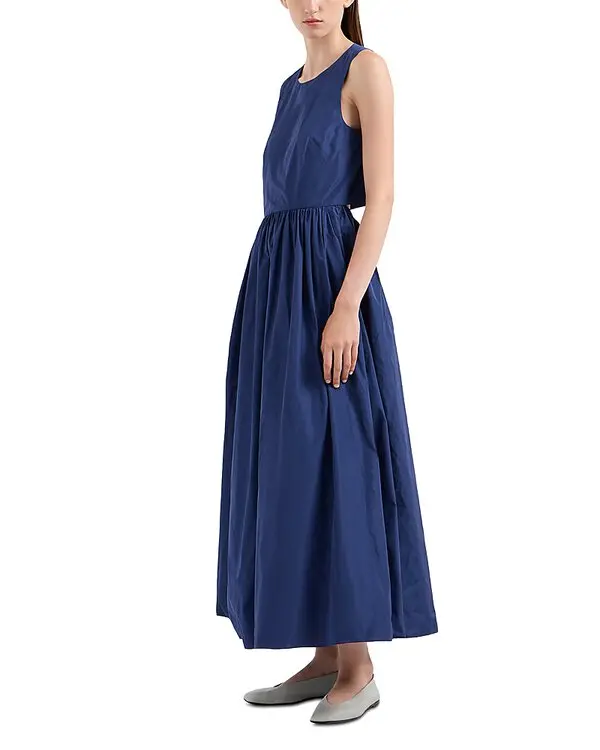 Emporio Armani Taffeta Maxi Dress With Cutout Detail In Indigo - 50% Off |  Editorialist
