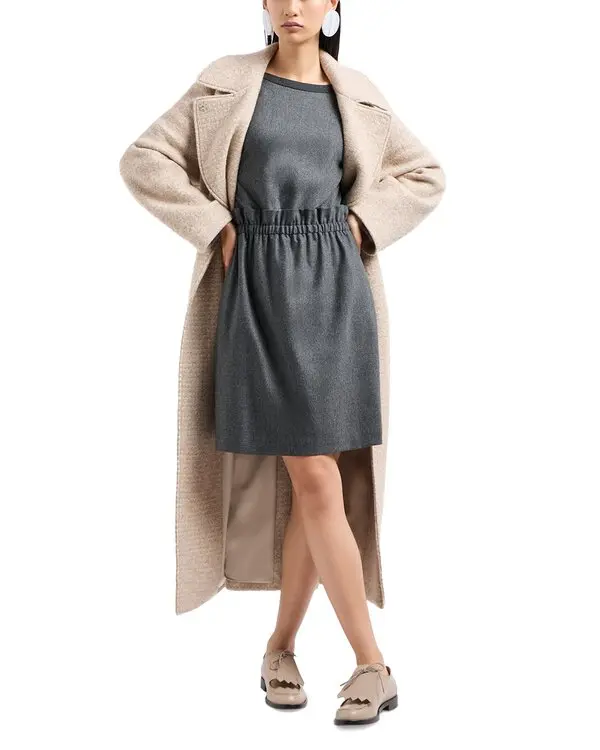 Emporio Armani Wool & Cashmere Flannel Shift Dress