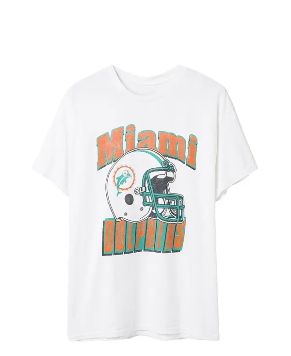 Junk Food Clothing Miami Dolphins Throwback Helmet Tee - White
