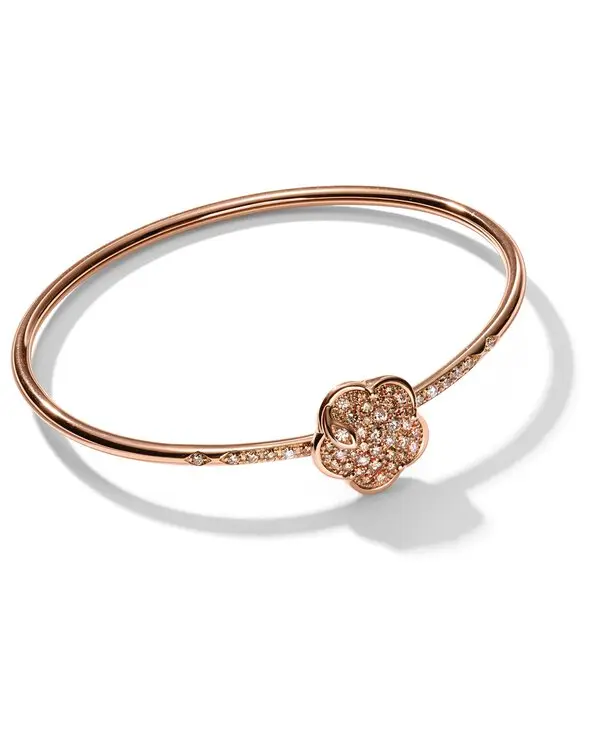 Pasquale Bruni 18k Petit Joli Diamond Flower Bangle Bracelet
