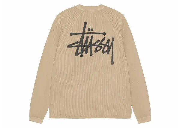 StÜssy Raglan Thermal Long Sleeve Crew - Sand