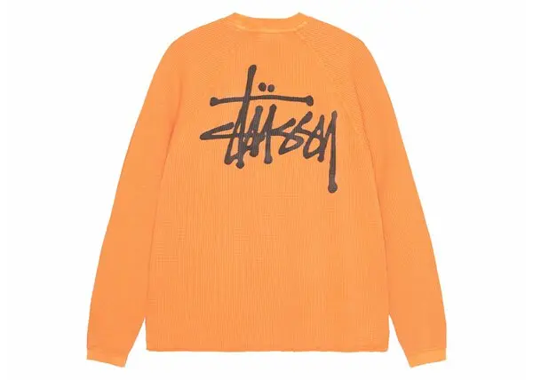 StÜssy Raglan Thermal Long Sleeve Crew - Orange