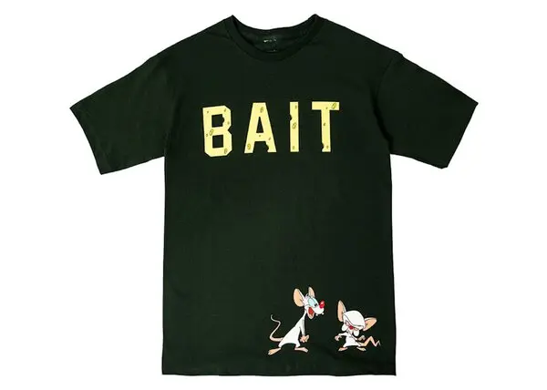 BAIT X Pinky And The Brain Logo Tee Shirt - Green