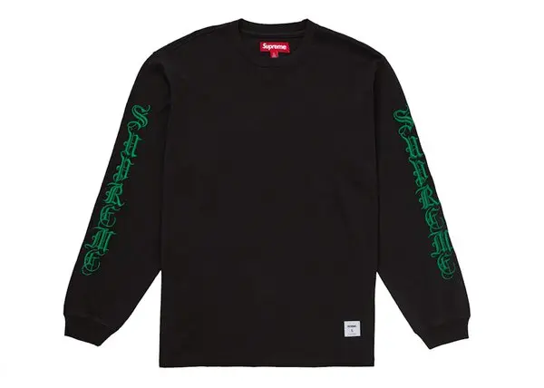 Supreme Old English Long Sleeve Top - Black