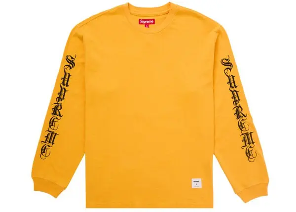 Supreme Old English Long Sleeve Top - Yellow