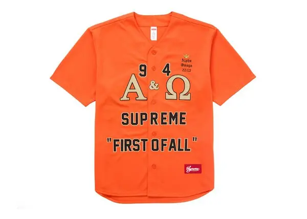 Supreme Alpha Omega Baseball Jersey - Orange