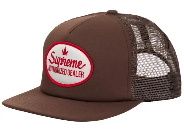Supreme Authorized Mesh Back 5 Panel Cap - Brown