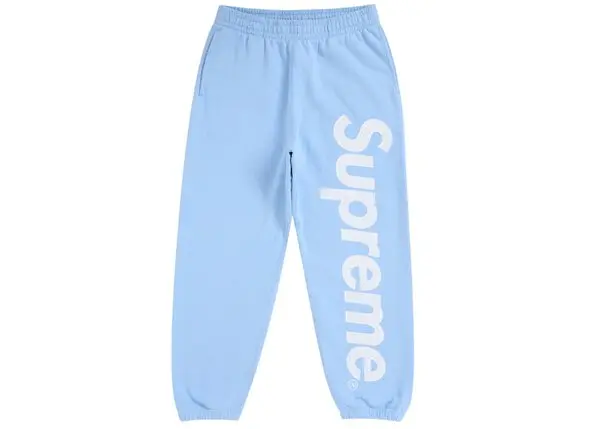 Supreme Satin Applique Sweatpant Fw24 - Light Blue