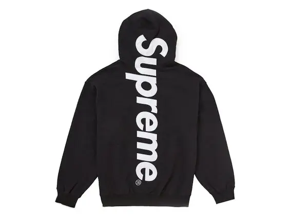 Supreme Satin Applique Hooded Sweatshirt Fw24 - Black