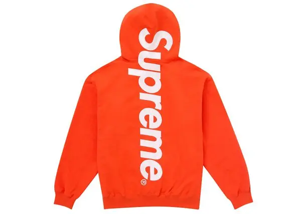 Supreme Satin Applique Hooded Sweatshirt Fw24 - Bright Orange