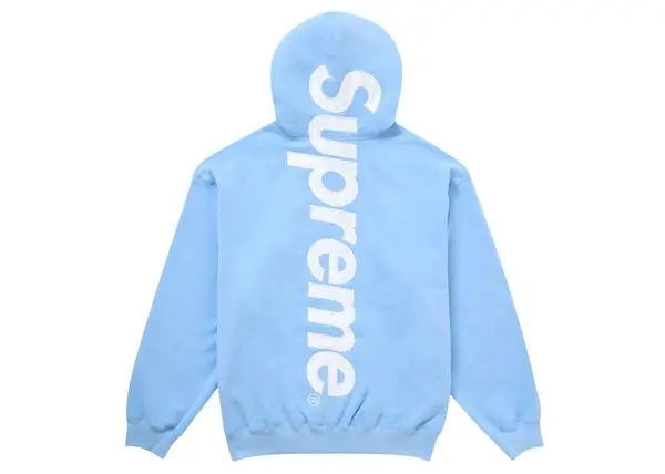 Supreme Satin Applique Hooded Sweatshirt Fw24 - Light Blue