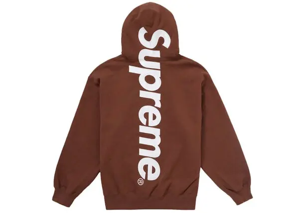 Supreme Satin Applique Hooded Sweatshirt Fw24 - Brown