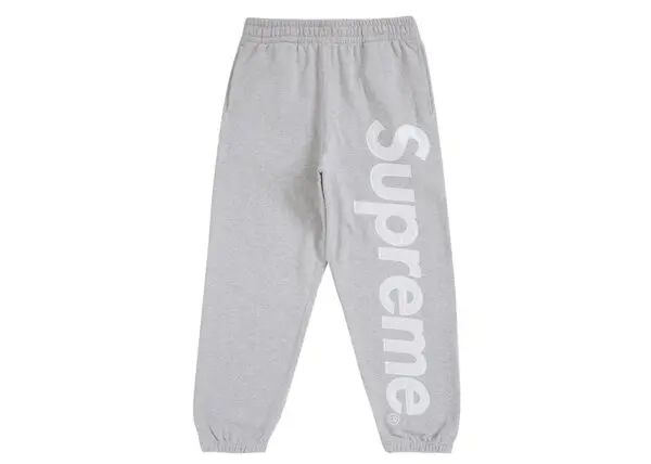 Supreme Satin Applique Sweatpant Fw24 - Heather Grey