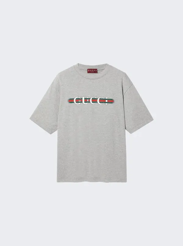 Gucci Logo Print T-shirt - Grey