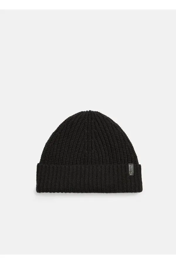 Vince Cashmere Shaker-stitch Beanie - Black