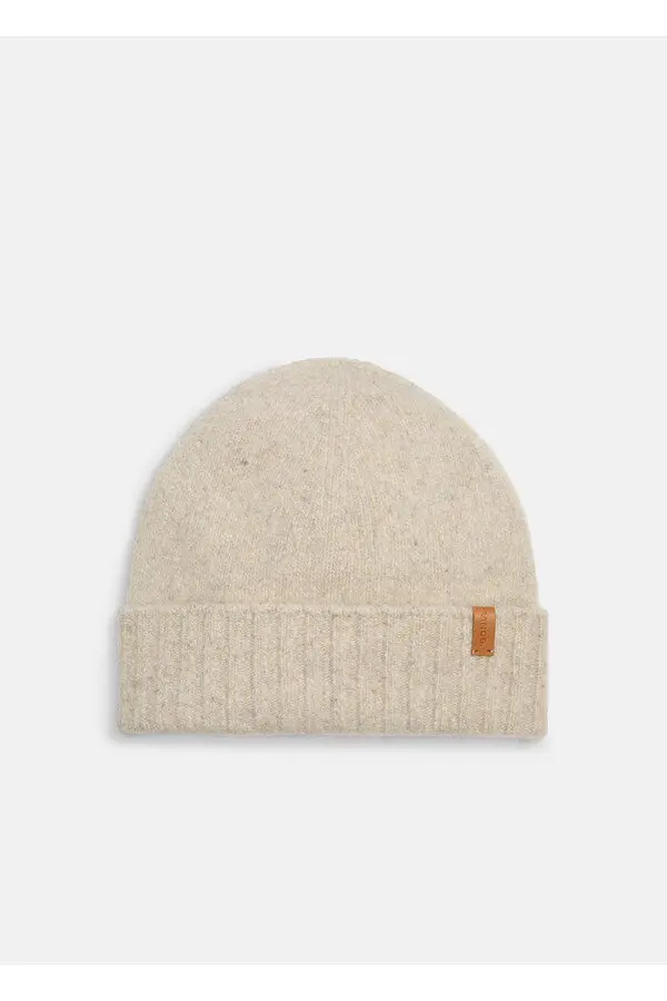 Vince Donegal Cashmere Jersey Beanie - Natural