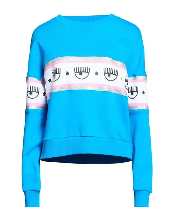 CHIARA FERRAGNI Cotton Sweatshirt - Blue