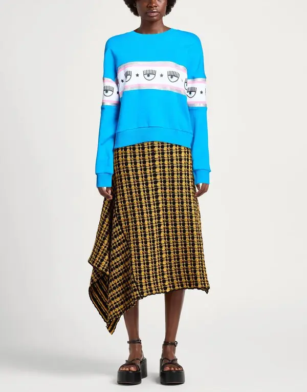 CHIARA FERRAGNI Cotton Sweatshirt - Blue