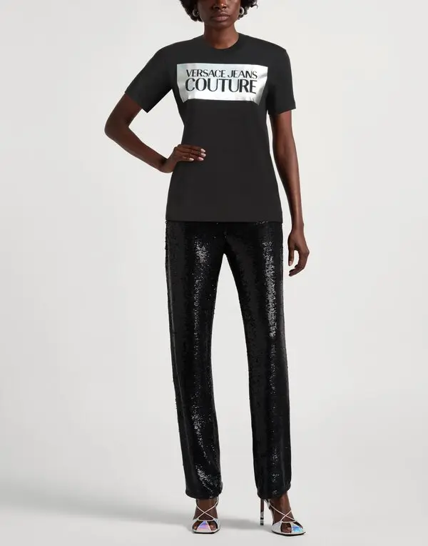 Versace Logo-print Jersey T-shirt - Black