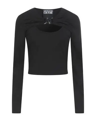 Versace Cotton Elastane Crop Tee With Cutout Detail