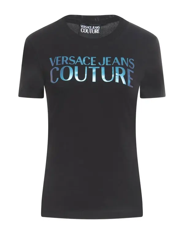 Versace T-shirt In Cotton And Elastane - Black