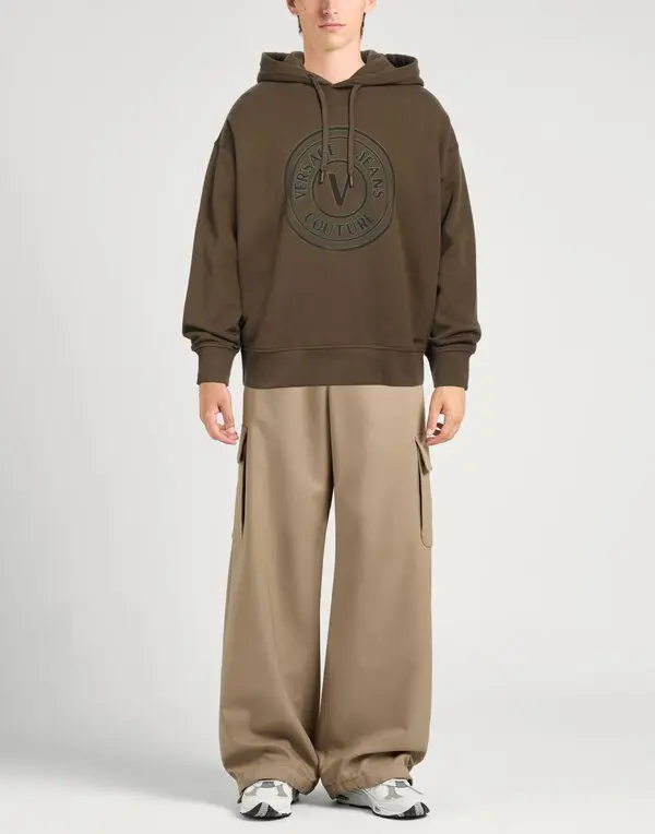 Versace Flocked Fleece Logo Hoodie - Green