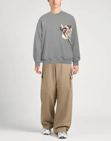 Just Cavalli Crewneck Sweatshirt With Appliqués - Grey