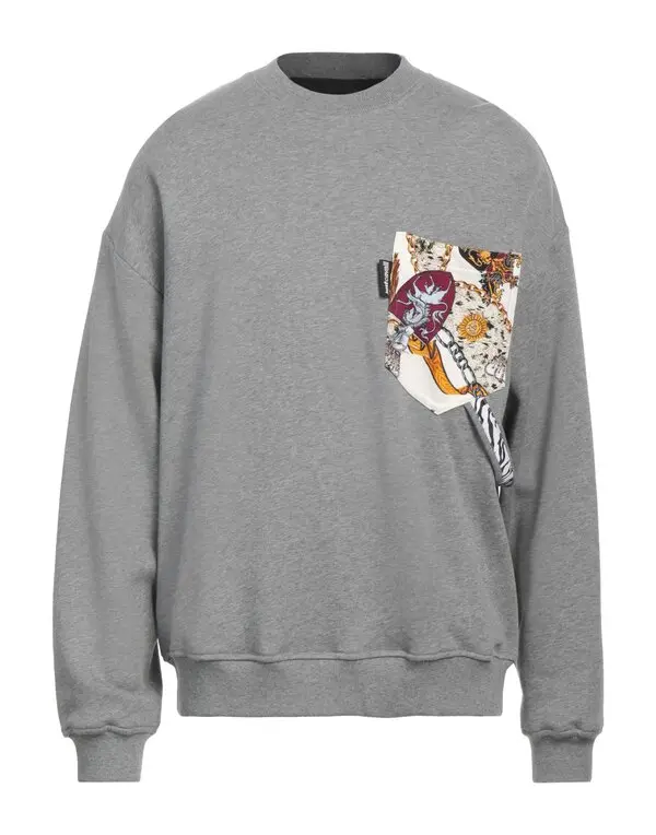 Just Cavalli Crewneck Sweatshirt With Appliqués - Grey