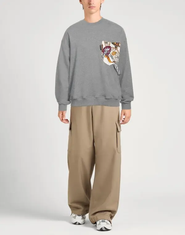 Just Cavalli Crewneck Sweatshirt With Appliqués - Grey