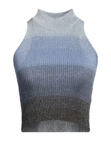 Gcds Knitted Metallic Crop Top - Light Blue