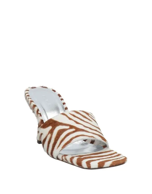 By Far Calf Hair Zebra-print Sandals
