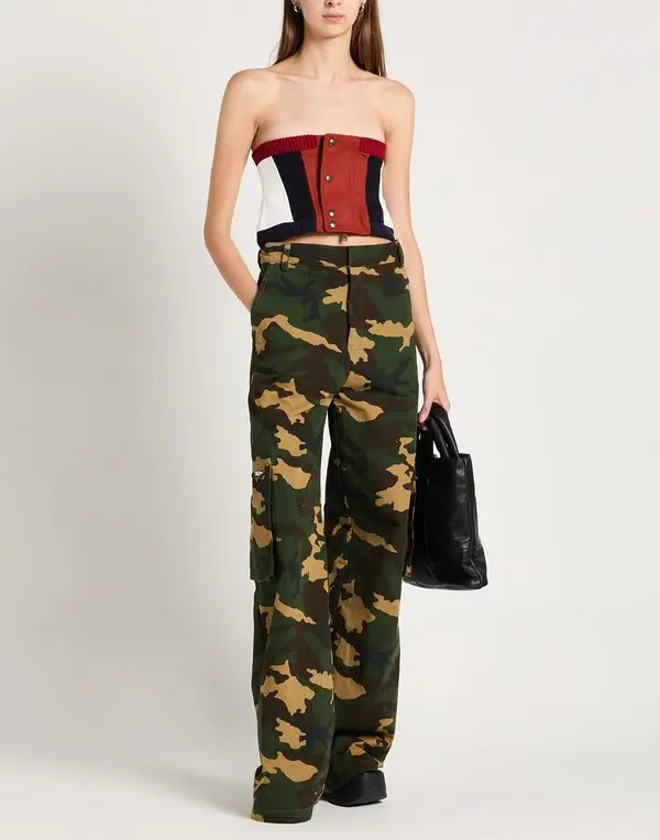 Dsquared2 Strapless Top With Leather Details