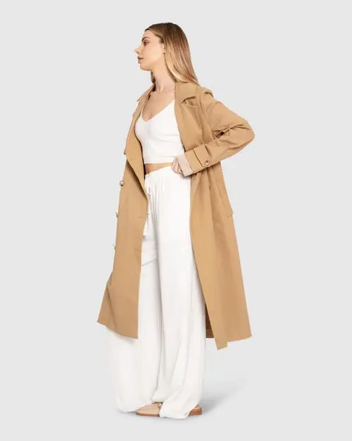 BELLE & BLOOM Empirical Trench Coat - Brown