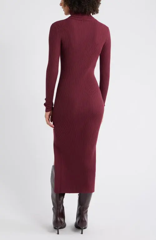 open lace back dress Red Pleat Turtleneck Sweater Dress L Red by Lane 201 main image 0
