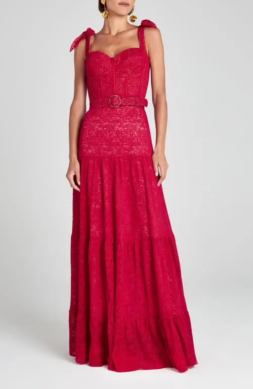 NADINE MERABI Miranda Belted Gown