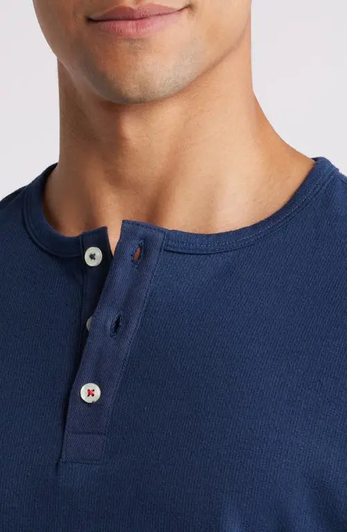 Stone Rose Performance Piqué Henley - Navy