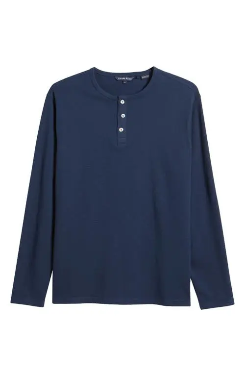 Stone Rose Performance Piqué Henley - Navy