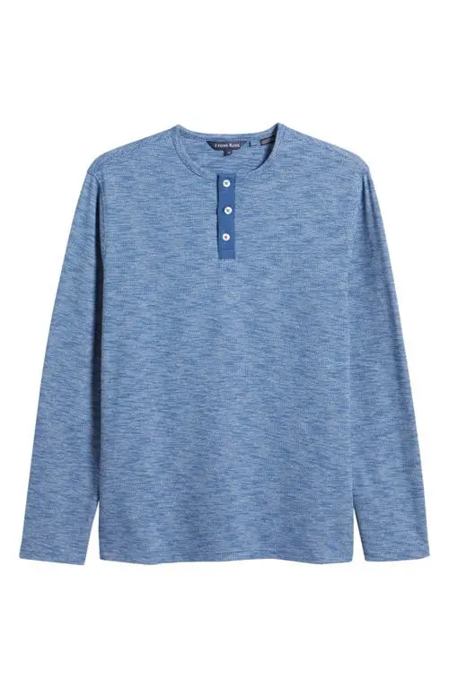 Stone Rose Performance Piqué Henley - Denim Blue