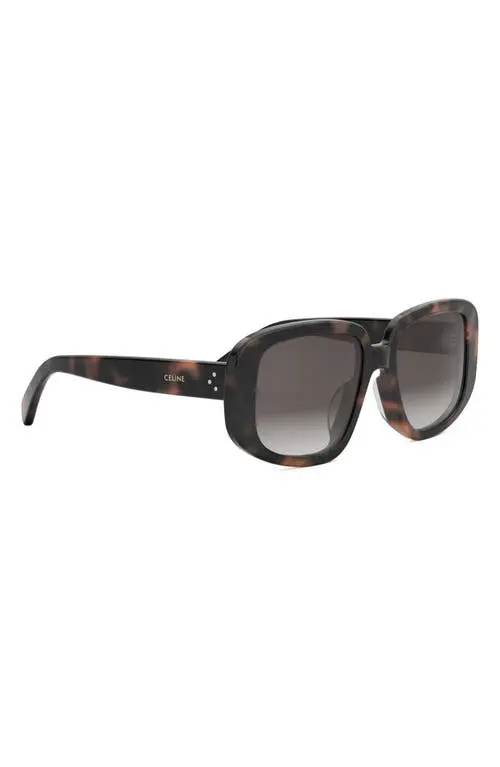 Celine Bold 3 Dots 55mm Geometric Sunglasses - Havana / Gradient Roviex