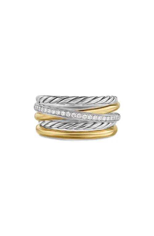 David Yurman Crossover Five-row Ring - Sterling Silver/ 18k Gold - 7