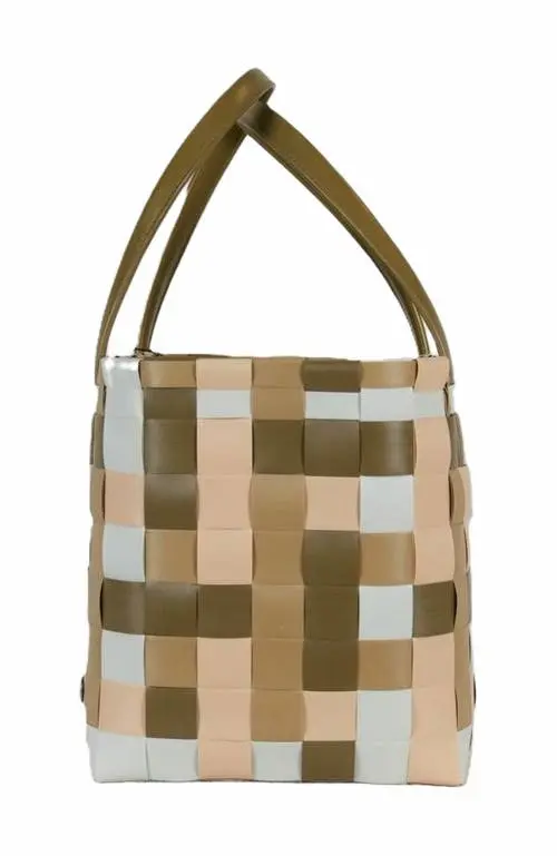 HANDED BY Color Block Shopper Tote Bag - Khaki Mix