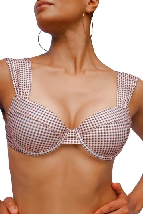 MARY MERCEDES Olivia Underwire Bikini Top - Gingham Print