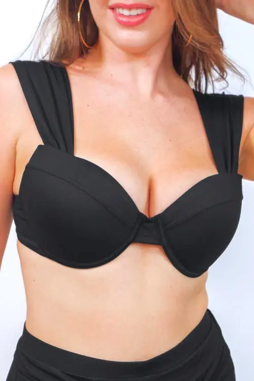 MARY MERCEDES Olivia Underwire Bikini Top - Solid Black