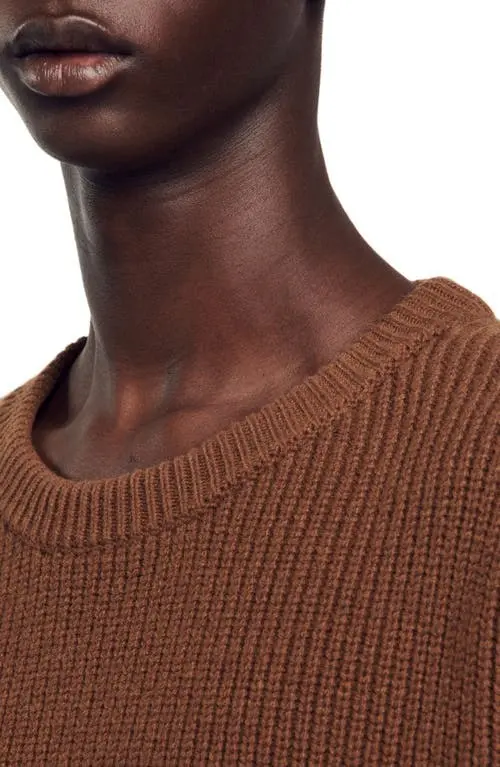 Sandro Rib Knit Jumper - Caramel
