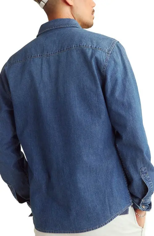 Billy Reid Rosedale Denim Snap-up Shirt - Light Indigo
