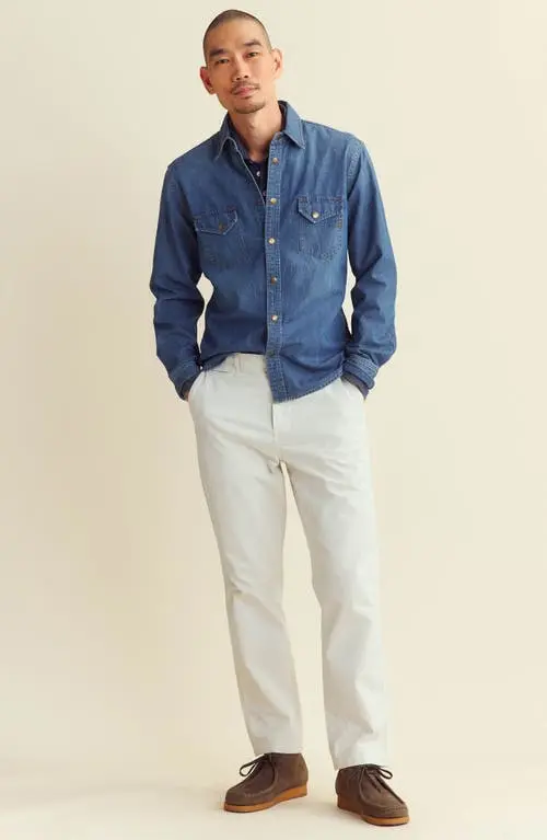 Billy Reid Rosedale Denim Snap-up Shirt - Light Indigo