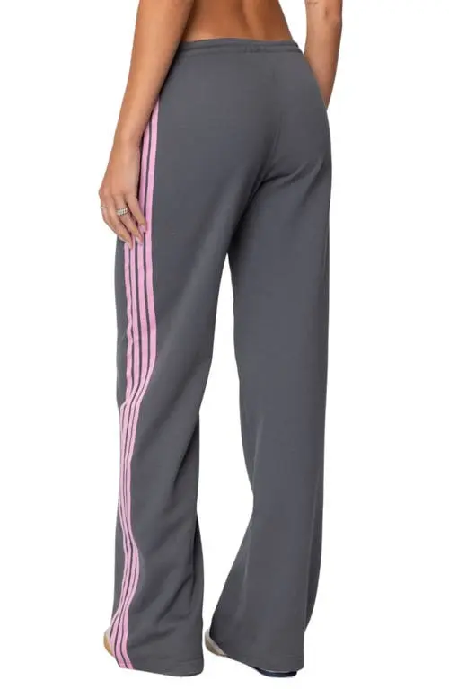 EDIKTED Averie Striped Sweatpants - Gray