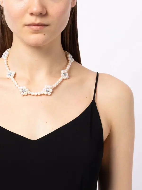 Hatton Labs Daisy Pearl Necklace In White - 70 Off