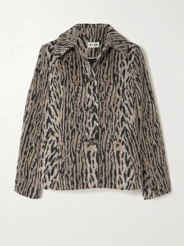 Rixo Leopard-print Felt Tommie Jacket - Animal Print